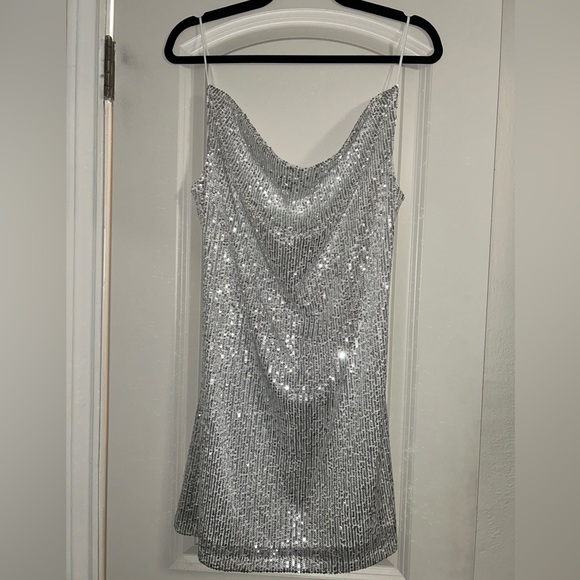 Shinestar | Dresses | Shinestar Sparkling Silver Backless Dress | Poshmark